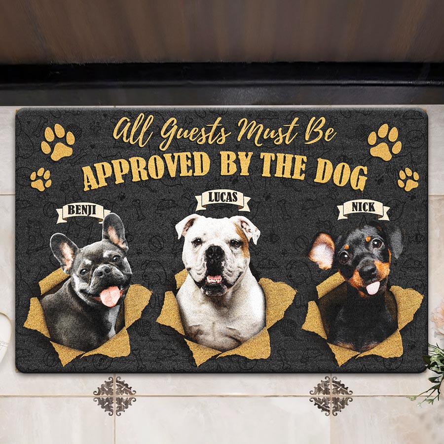 Customized Dog Doormat | Personalized Pet Doormats | All Guests Must Be ...