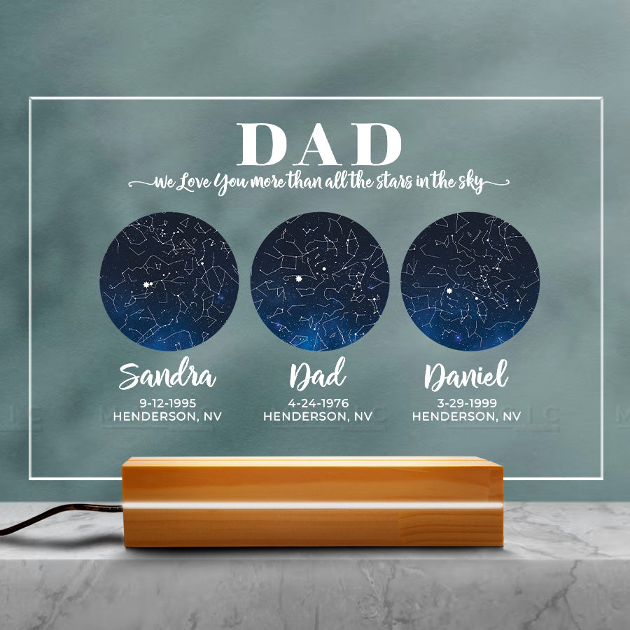 Dad Acrylic Plaque | Acrylic Plaque For Fathers Day | Custom Star Map ...