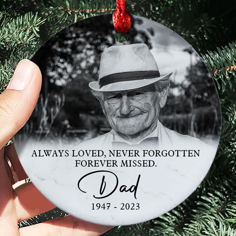 Dad Memorial Ornaments | Custom Memory Ornaments With Picture | Never ...