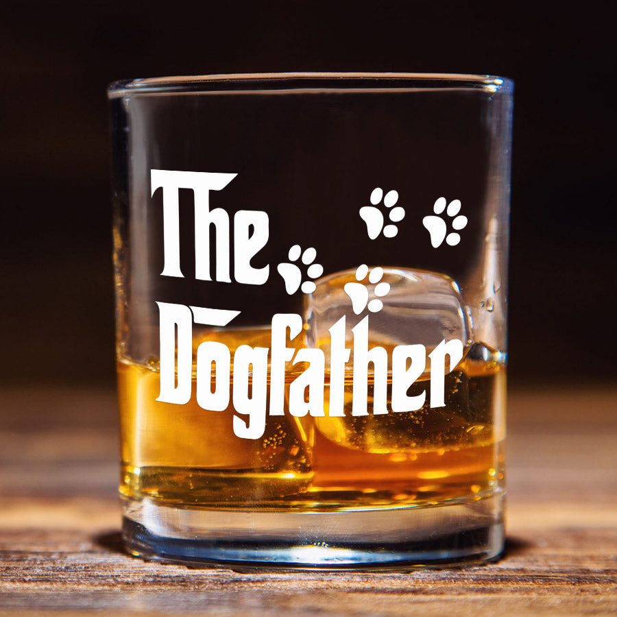 Dad Dog Gifts | Drinking Glasses For Fathers Day | The Dogfather Custom ...