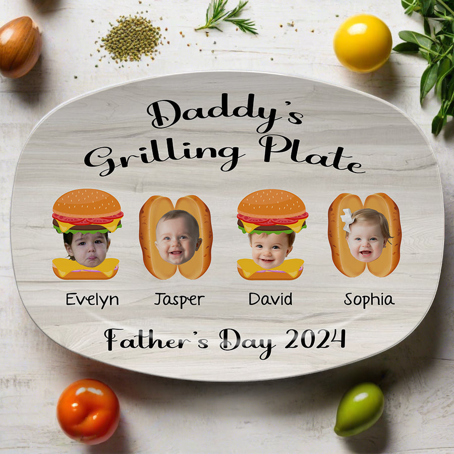 Daddys Grilling Platter | Daddy’S Grill Platter | Custom Baby Face ...