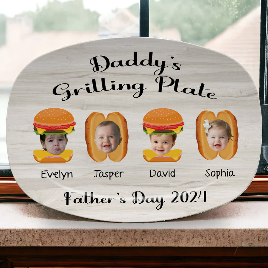 Daddys Grilling Platter | Daddy’S Grill Platter | Custom Baby Face ...