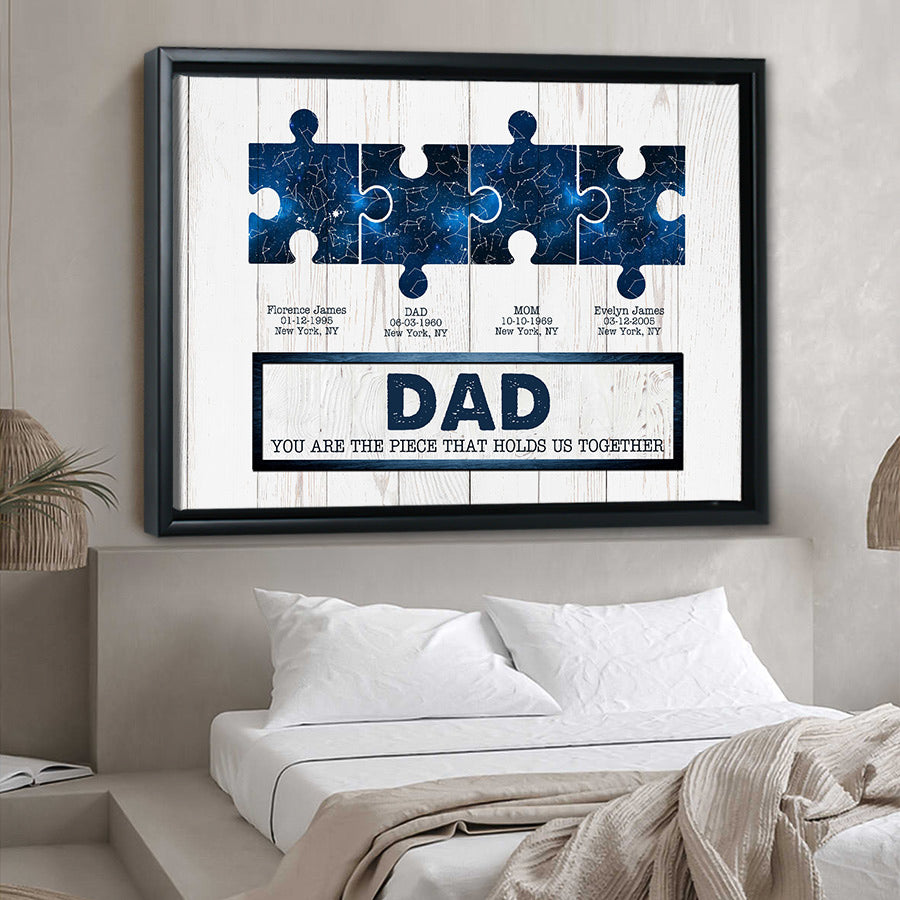 Dad Canvas Father’S Day | You Are The Piece That Holds Us Together ...