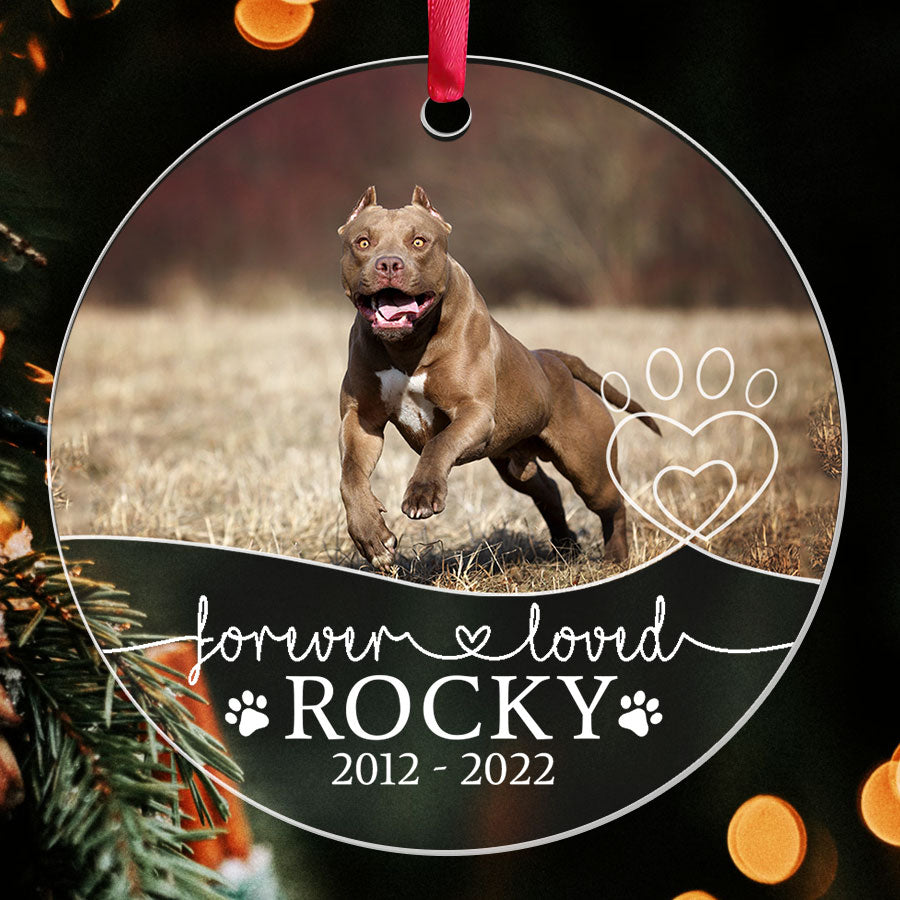 Dog Memorial Photo Ornament | Rest In Peace Dog Ornament | Dog Memory ...