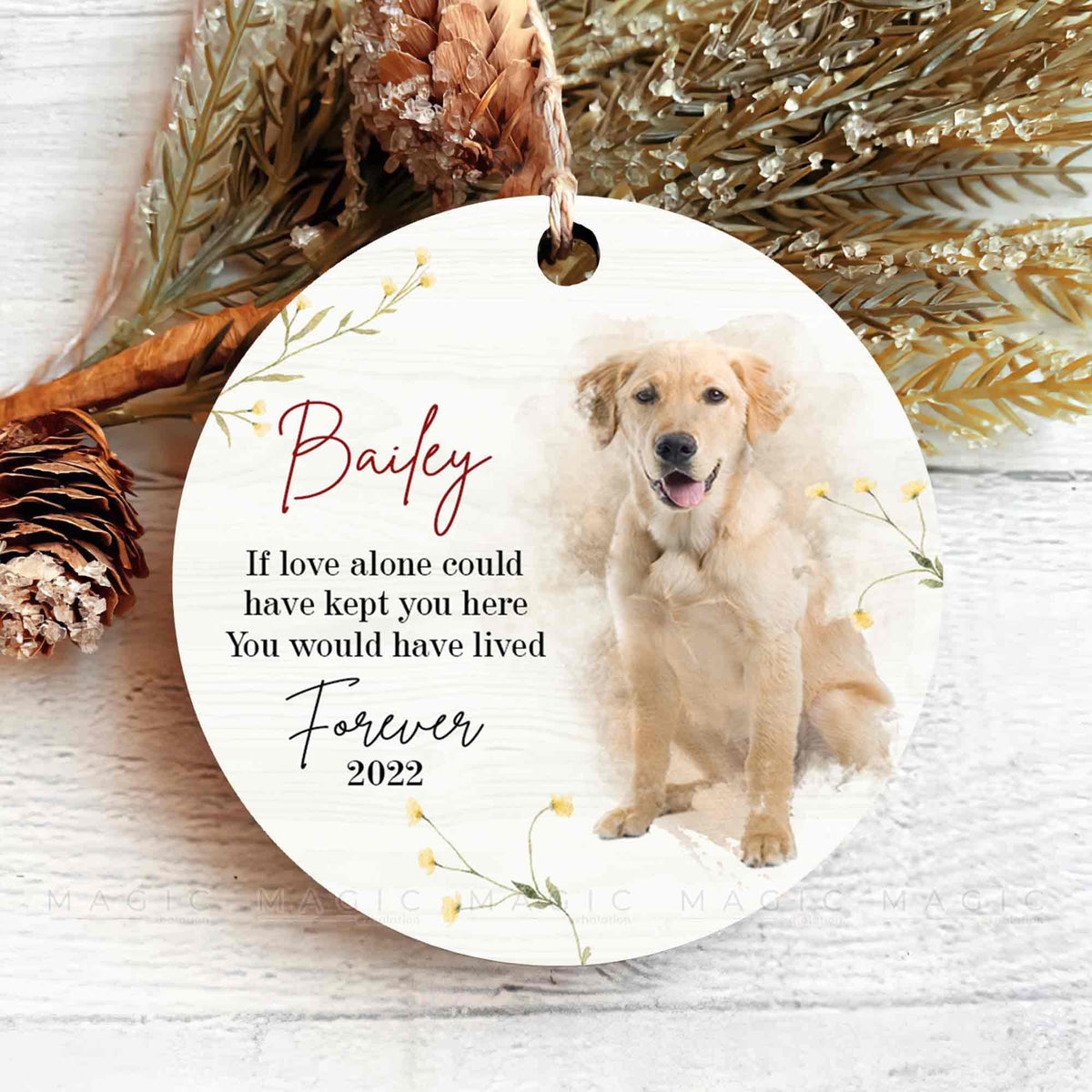 Dog Photo Memorial Ornament | Dog Passed Away Ornament | If Love Alone ...
