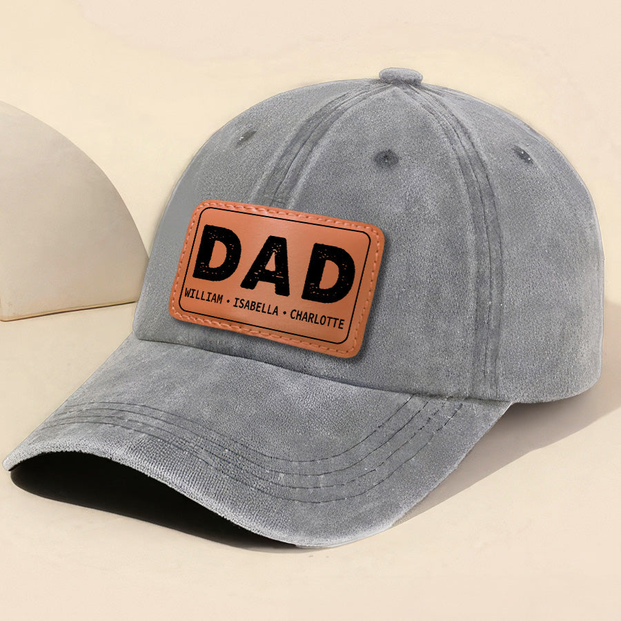 Father’S Day Gift Custom | Fathers Day Gift | Leather Patch Dad Hat ...