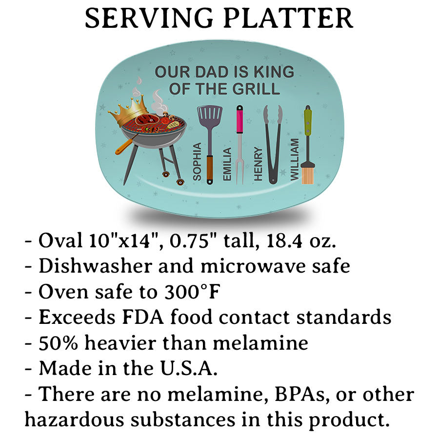 Father’S Day Grill Plate | Personalized Gifts For Dad | Our Dad Is King ...