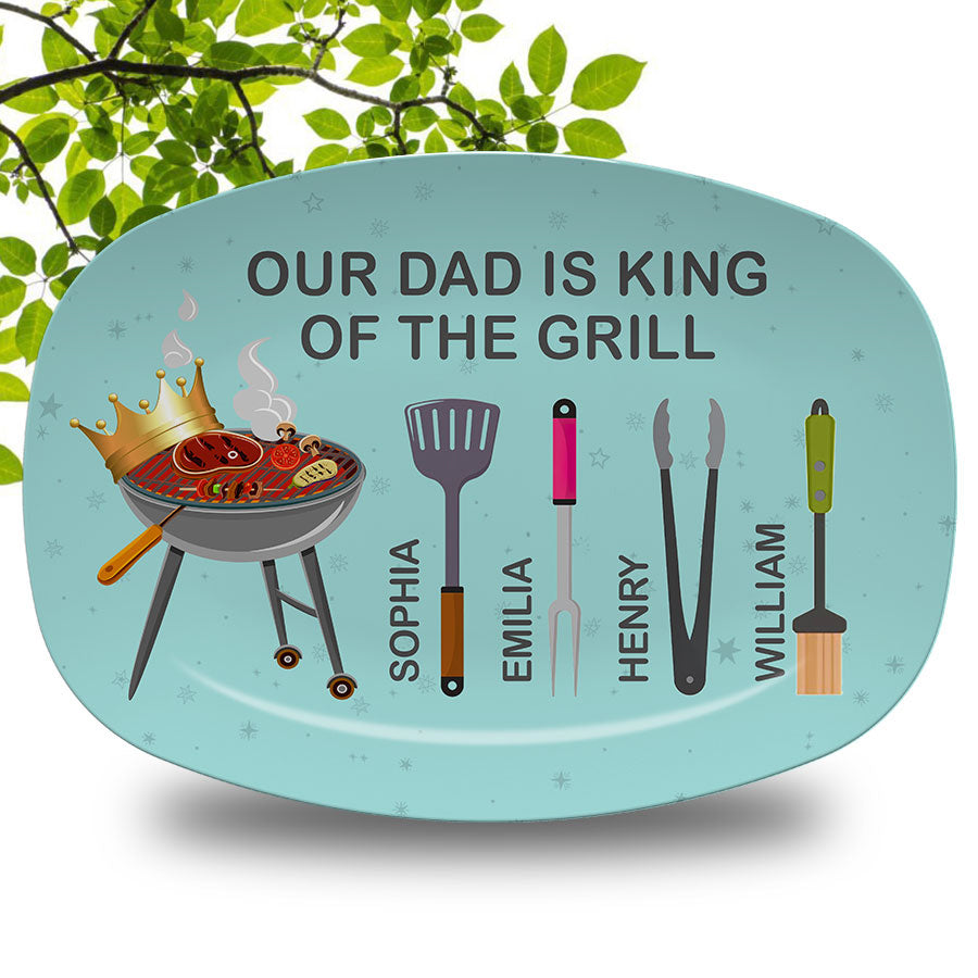 Father’S Day Grill Plate | Personalized Gifts For Dad | Our Dad Is King ...