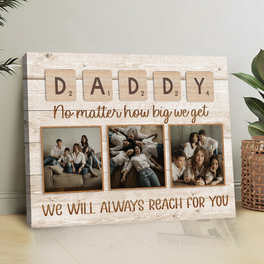 Fathers Day Wall Art | Personalized Gift For Dad | No Matter How Big We ...