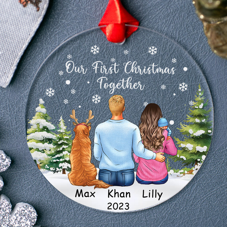 First Family Christmas Ornament | Family Of 3 With New Baby Ornament ...