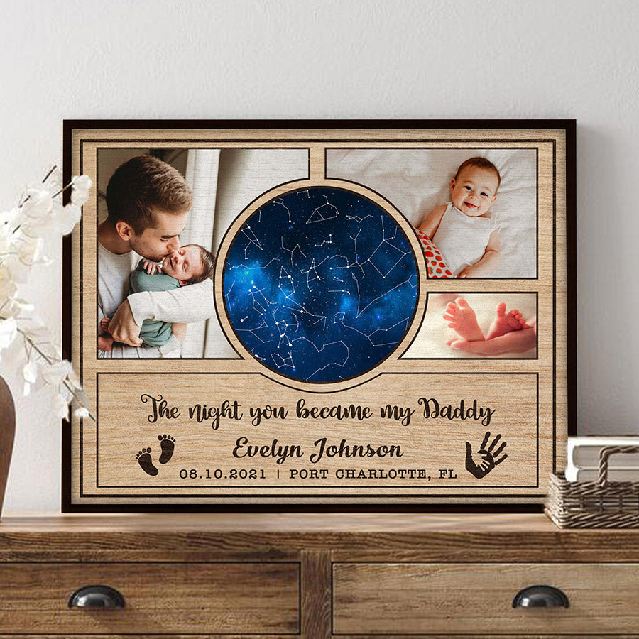 Father’S Day Canvas | Fathers Day Gift Personalized | Custom Star Map ...