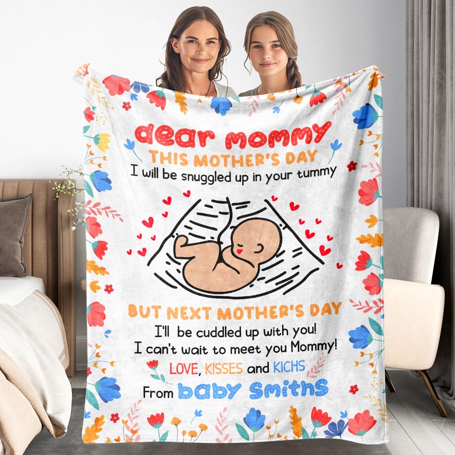 First Time Mothers Day Gift | Dear Mommy Blanket | Pregnancy Gifts For ...