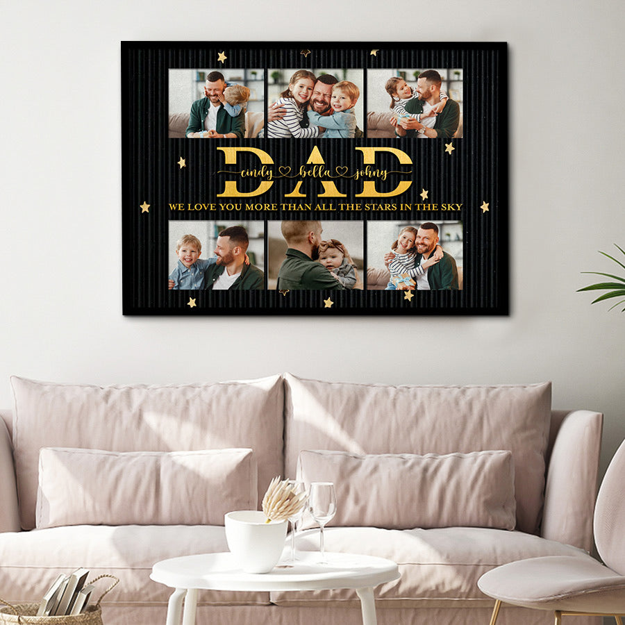 Personalized Dad Canvas | Dad Custom Text And Photo | Fathers Day ...