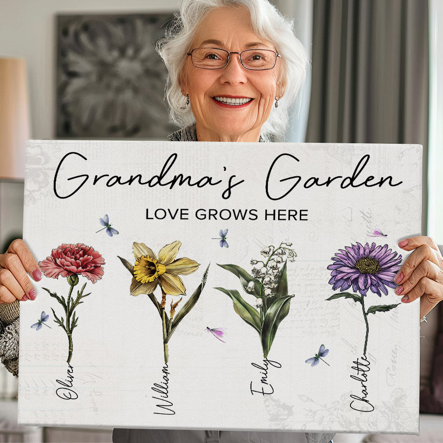 Grandma’S Garden Canvas | Mother’S Day Canvas For Grandma | Grandma'S ...