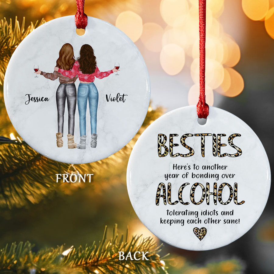 Here’S To Another Year Of Bonding Over Alcohol Ornament | Best Friend ...