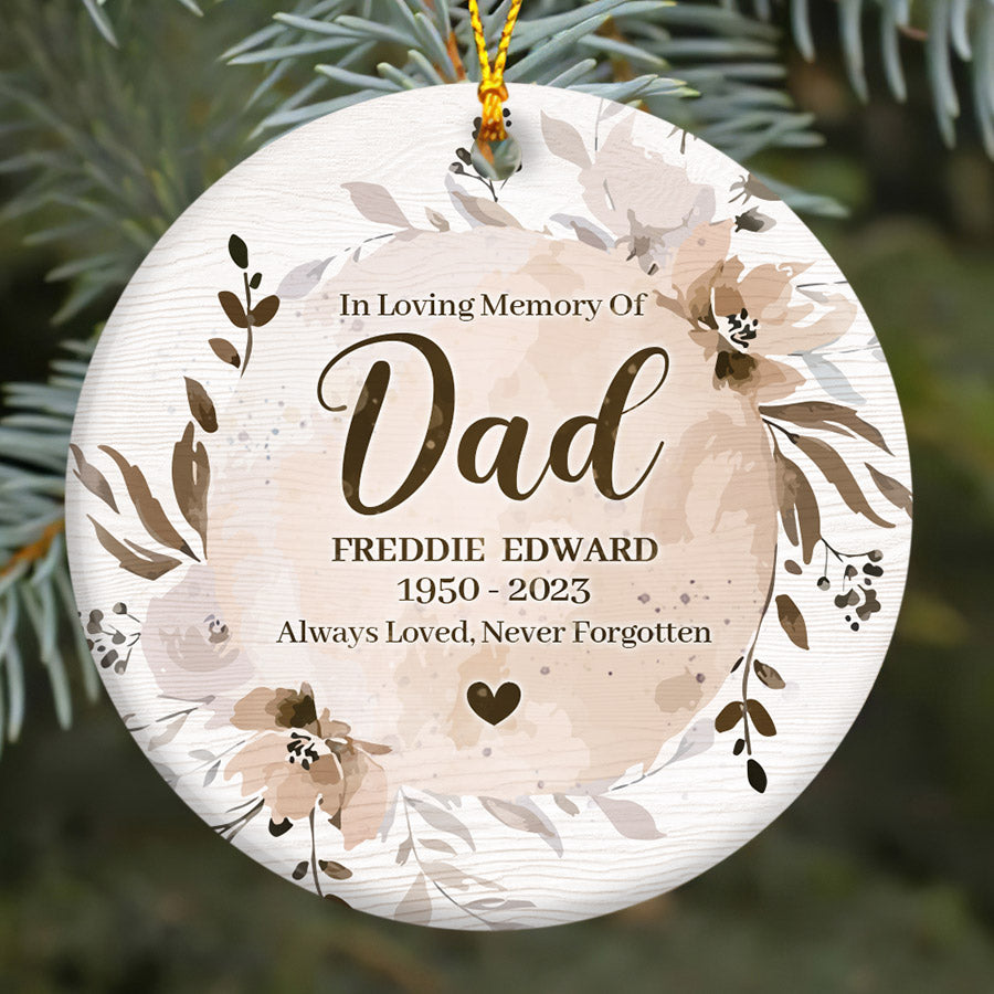 In Memory Of Dad Ornaments | Memorial Photo Ornaments Personalized ...