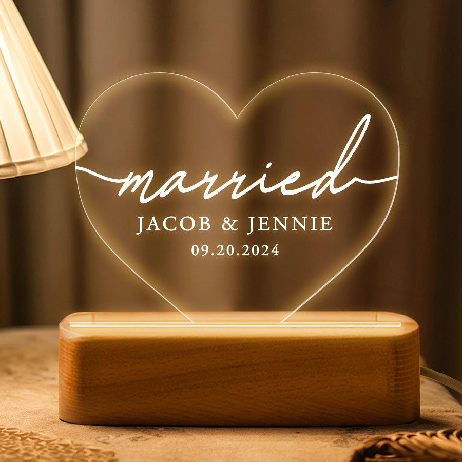 Led Heart Couple Name Light | Personalized Wedding Gift | Newly Wed ...