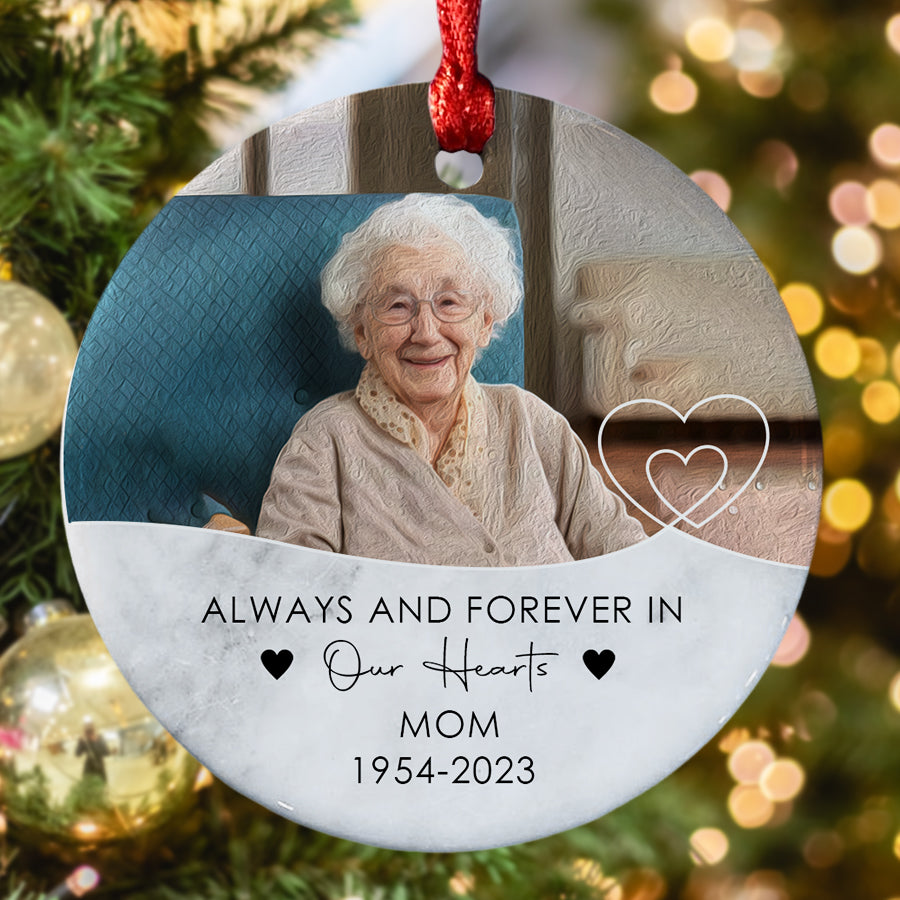 Memorial Ornaments For Mom | Remembrance Ornament With Photo | Always ...