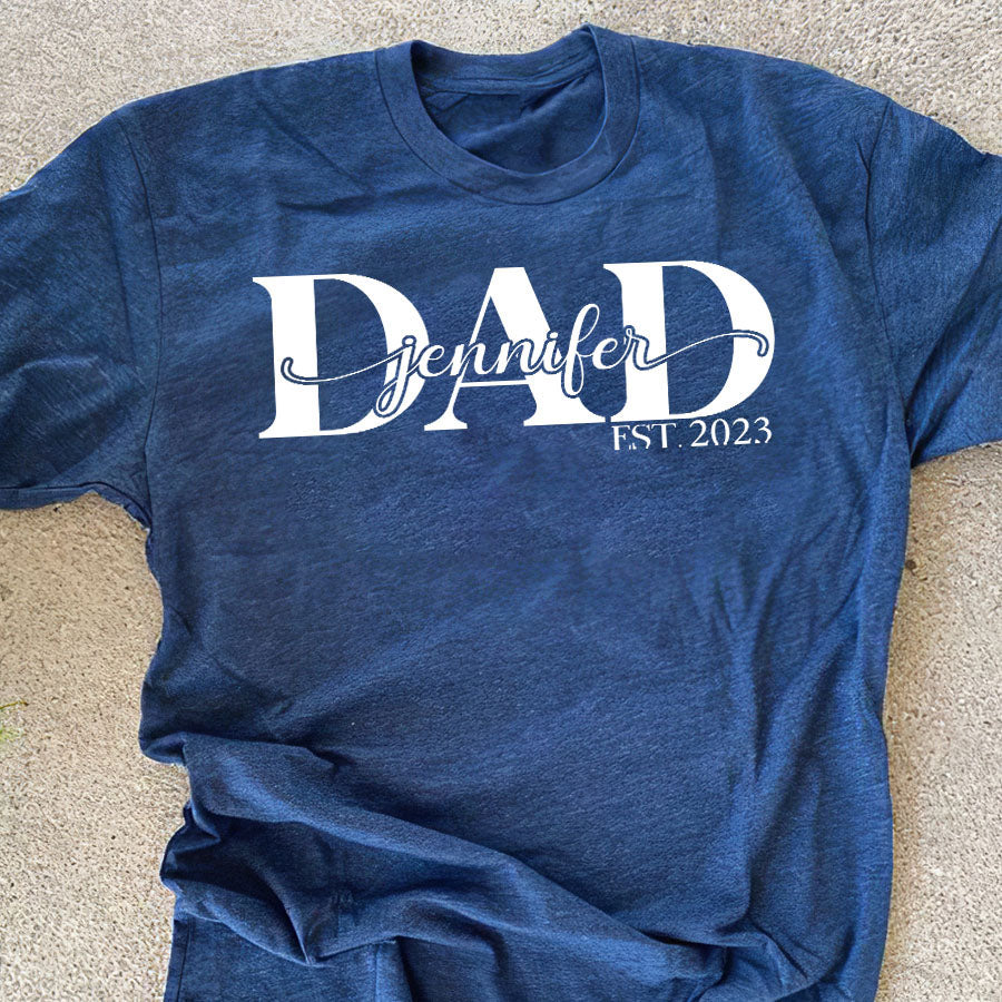 New Dad Shirts | Custom Fathers Day Gift From Baby | Dad Est 2023 ...