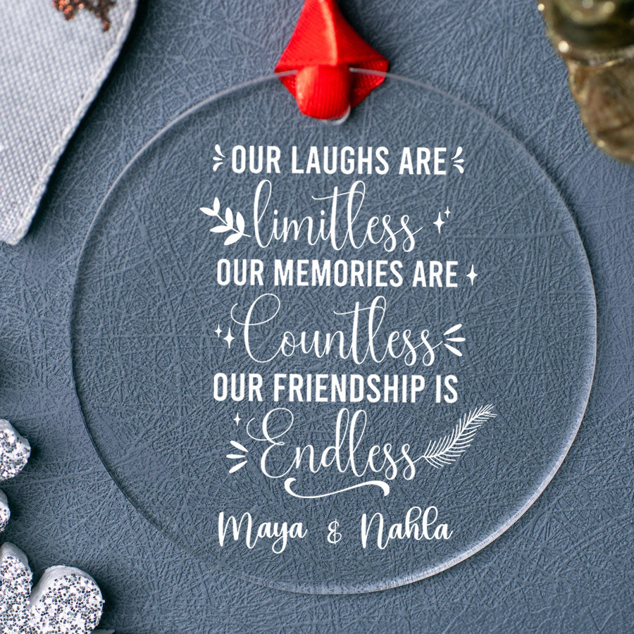 Our Laughs Are Limitless Ornament | Custom Best Friend Christmas ...