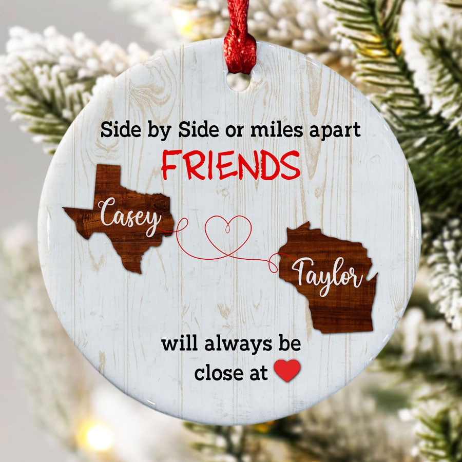 Personalized Best Friend Ornaments | Custom Friend Ornaments | Side By ...