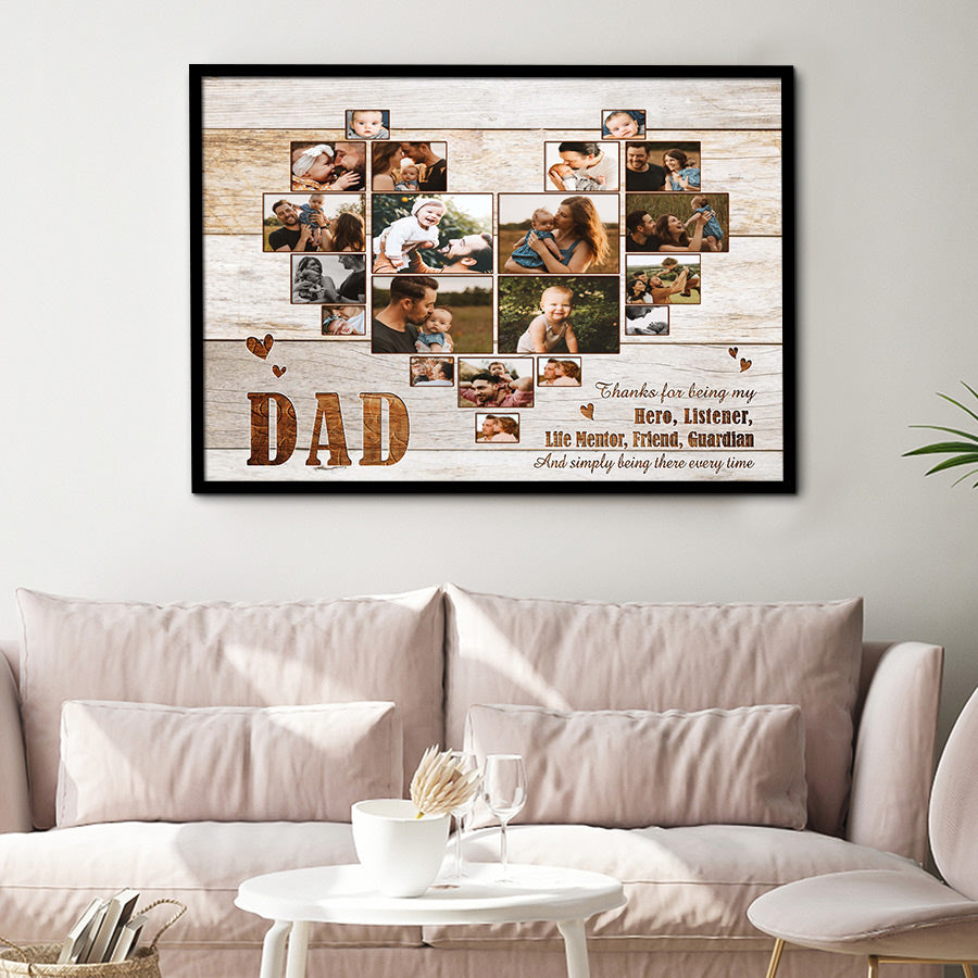 Custom Canvas Prints Fathers Day | Collage Photo Canvas For Dad ...