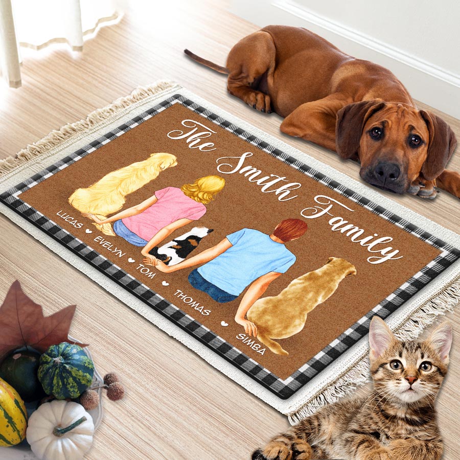 Personalized Dog Welcome Mats | Custom Family Door Mats | Personalized ...