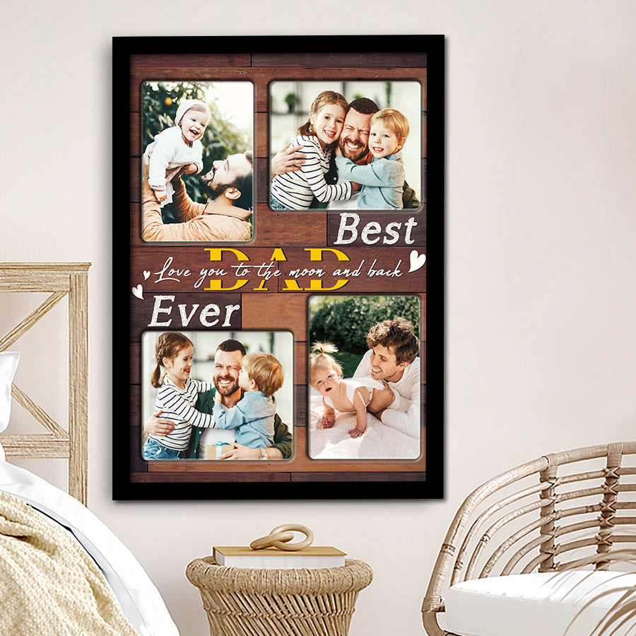 Personalized Canvas For Dad | Best Dad Ever Canvas | Personalized Gifts ...