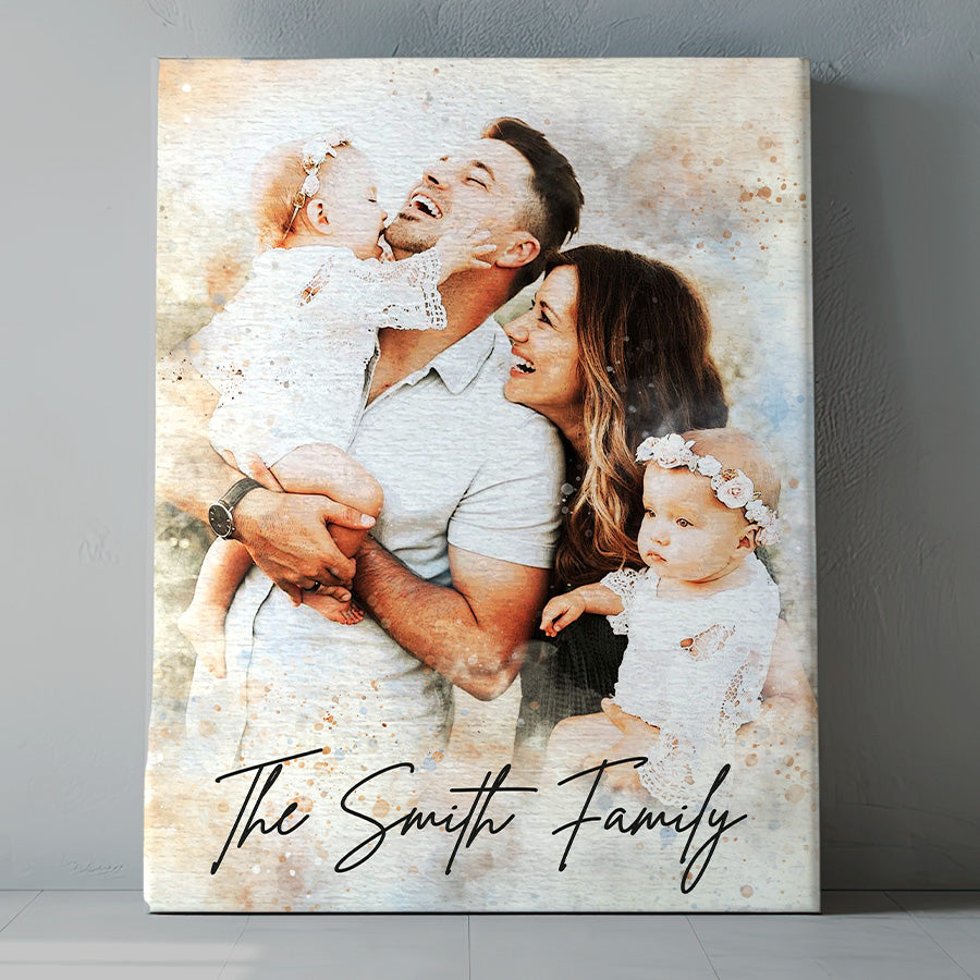 Personalized First Fathers Day Gifts | Custom Watercolor Family ...