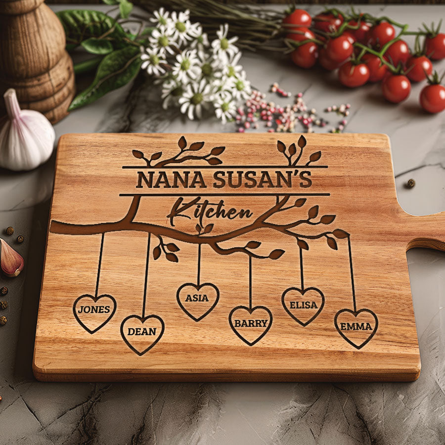 Personalized Grandma Gifts With Names | Grandma’S Kitchen Cutting Board ...
