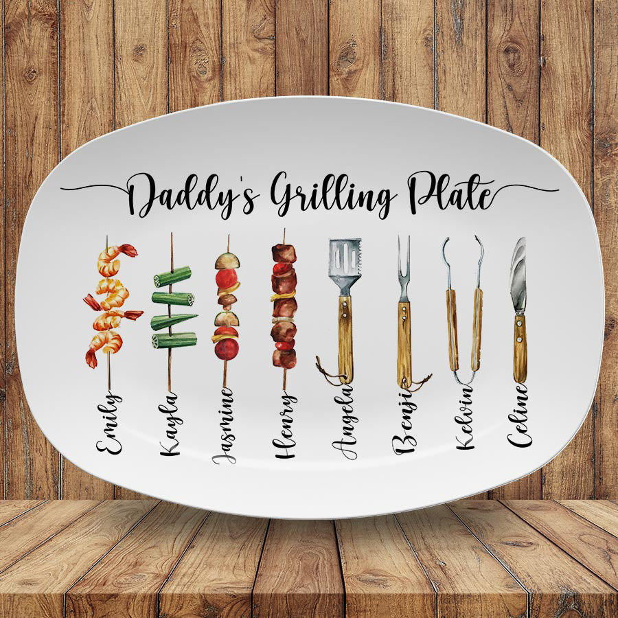 Personalized Grill Platter For Dad | Father’S Day Grilling Plate | Best ...