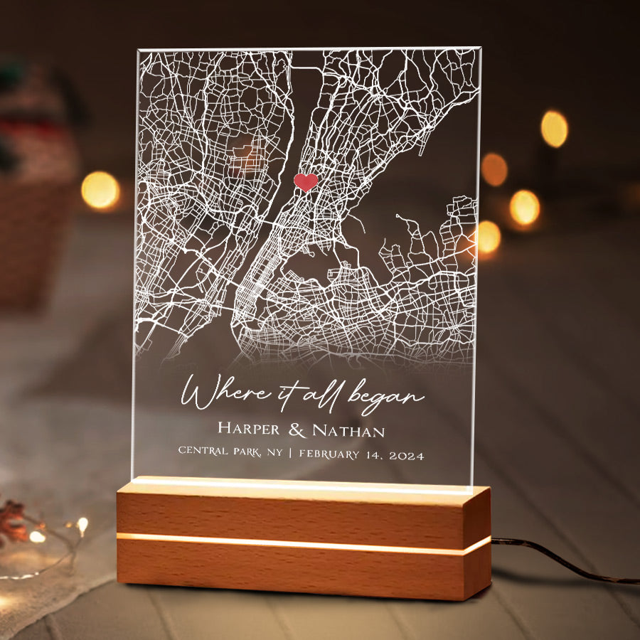 Personalized Valentine’S Gifts For Her | Where It All Began Custom Map ...