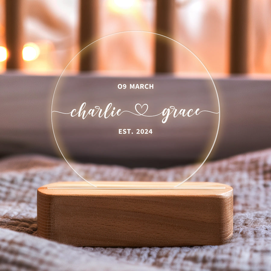 Personalized Wedding Gift For Her | Custom Night Light | Newly Wed Gift ...