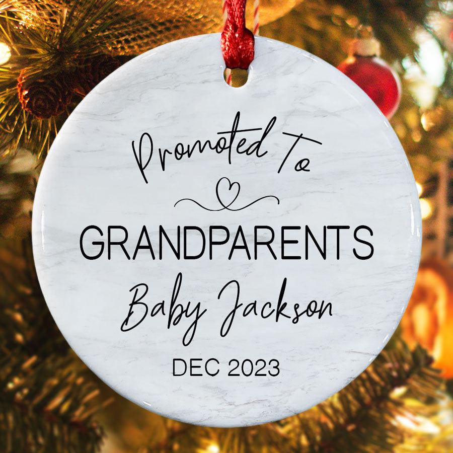 Promoted To Grandparents Ornament | Pregnancy Announcement Ornament ...