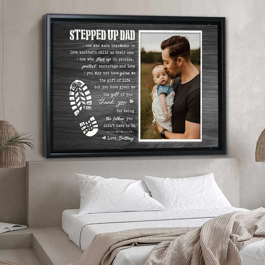 Step Dad Gifts For Fathers Day | Stepped Up Dad Canvas | Dad Custom ...