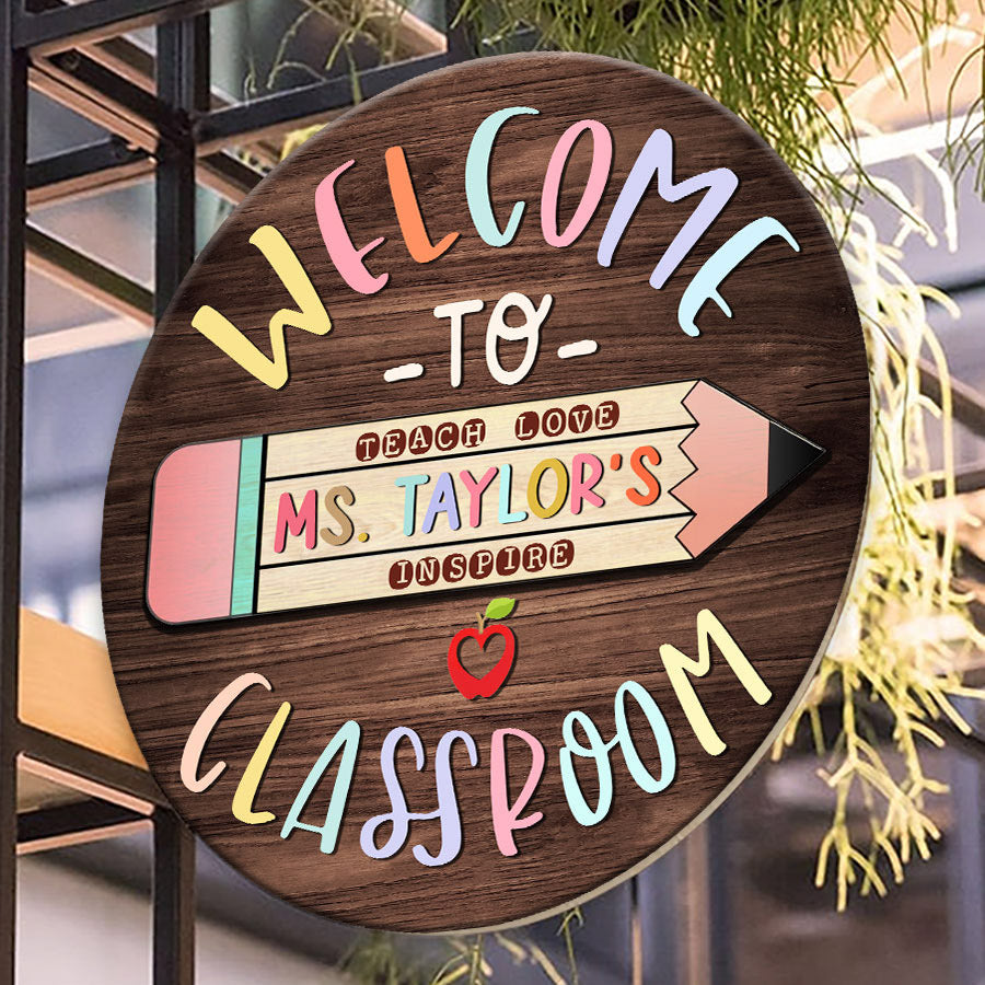 Teacher Door Hanger | Teacher Name Signs | Teach Love Inspire | Welcome ...