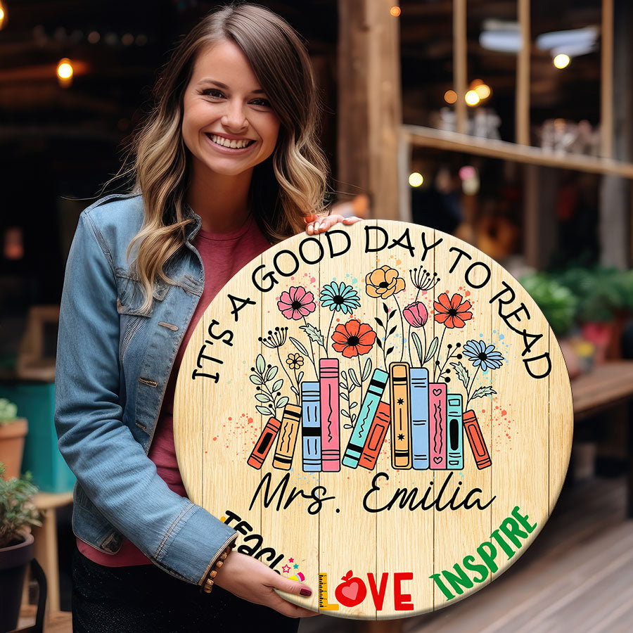 Teacher Door Sign | Teach Love Inspire | Back To School Gifts | Custom ...