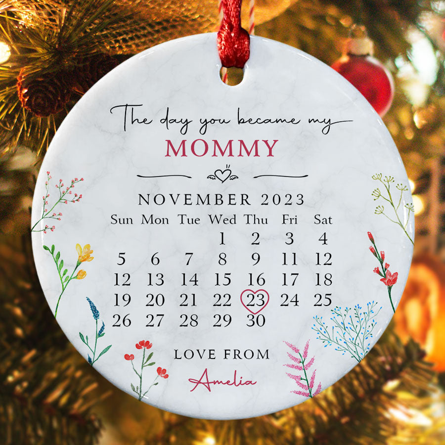 The Day You Became My Mommy Ornament Moms First Christmas Ornament 3359