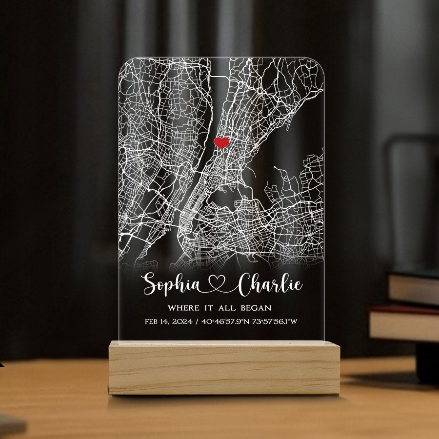 Where It All Began Plaque | 1 Year Anniversary Gift | Our First Date ...