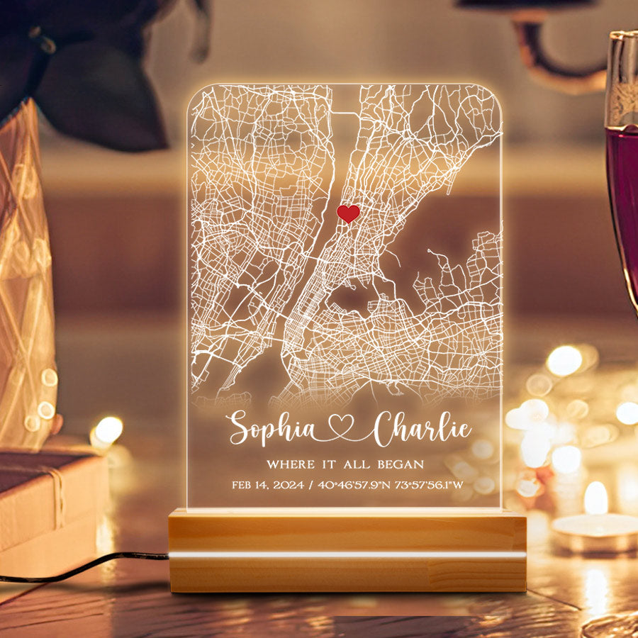 Where It All Began Plaque | Custom Map Plaque | Anniversary, Engagement ...