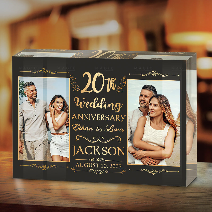 20 Year Anniversary Gift for Husband | Custom Photo Acrylic Blocks ...