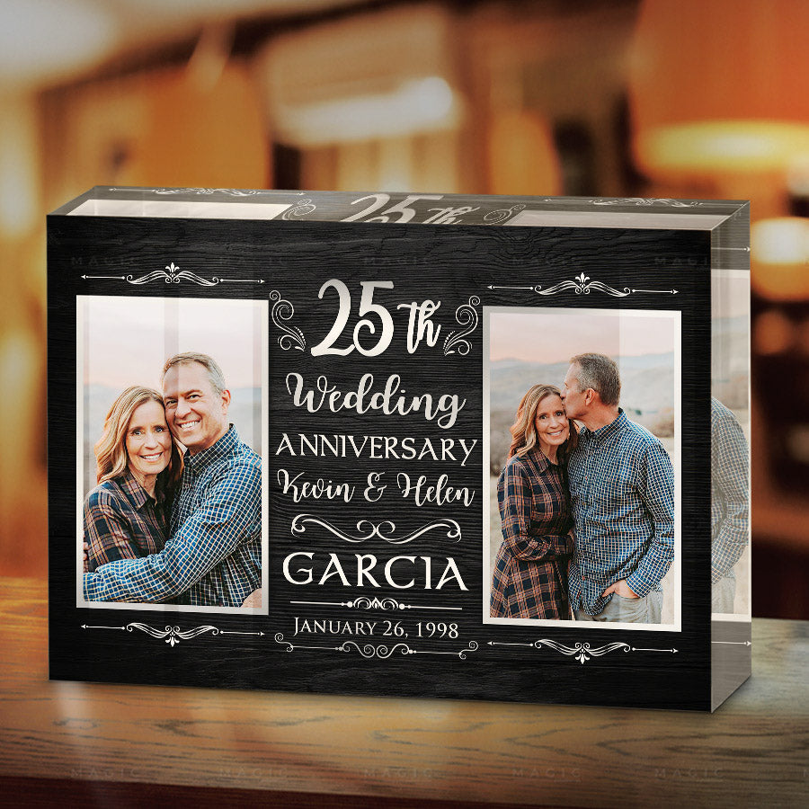 Anniversary Gift for Husband 25 Years | Custom Acrylic Photo Block ...