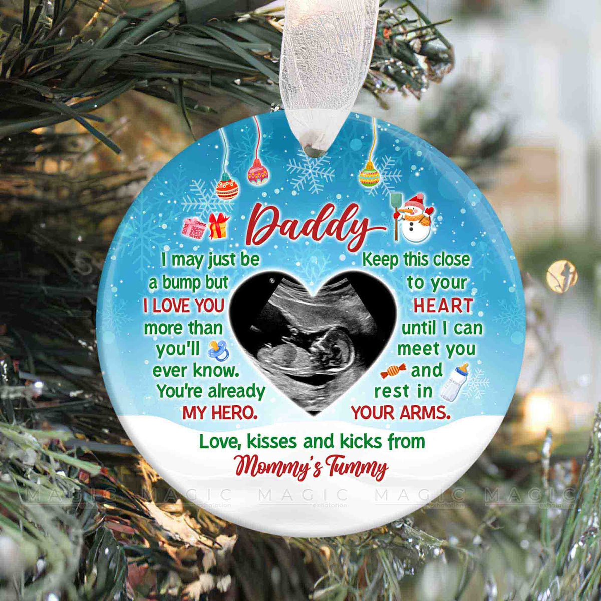 Bumps First Christmas, Custom Photo Pregnancy Christmas Ornament, Best ...