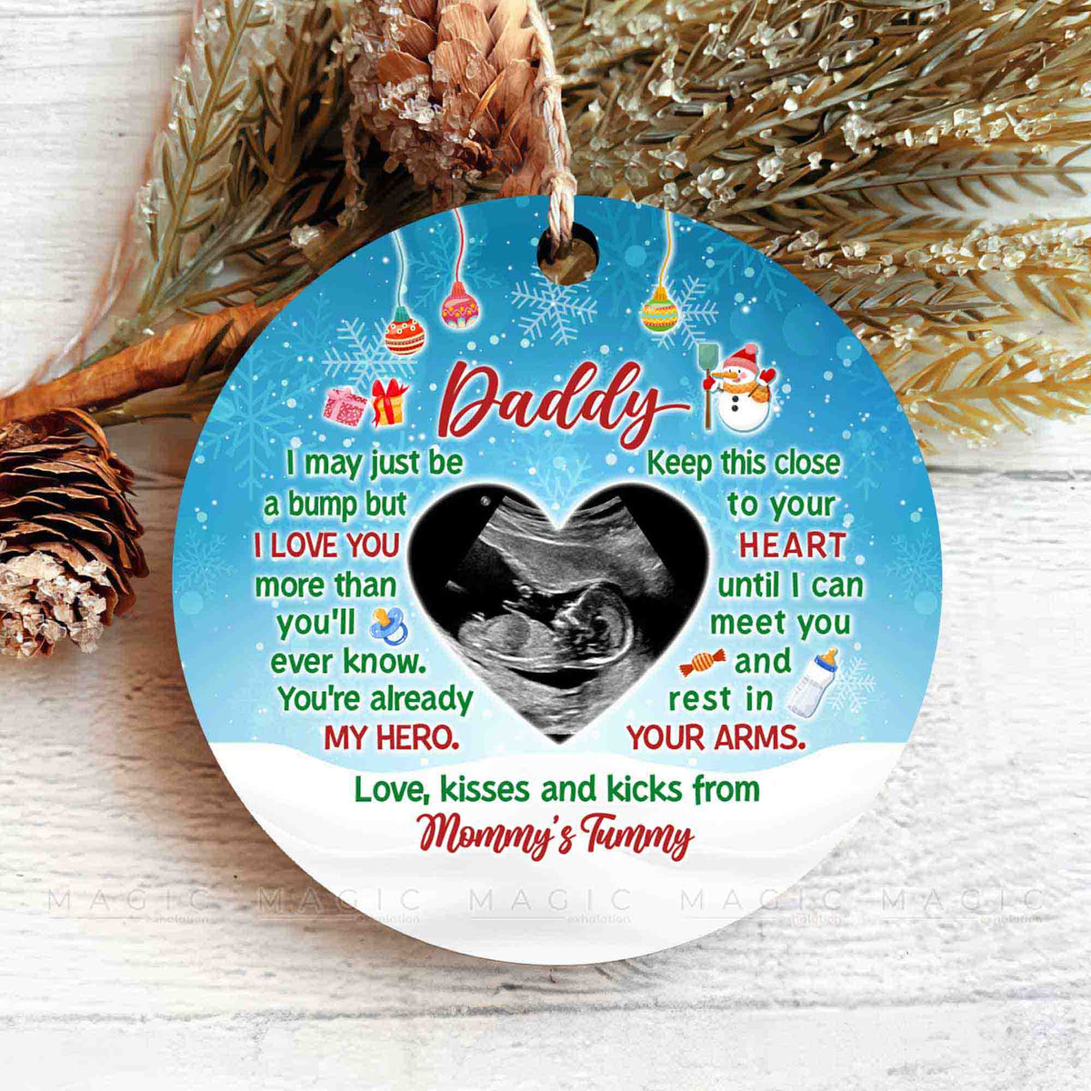 Bumps First Christmas, Custom Photo Pregnancy Christmas Ornament, Best ...
