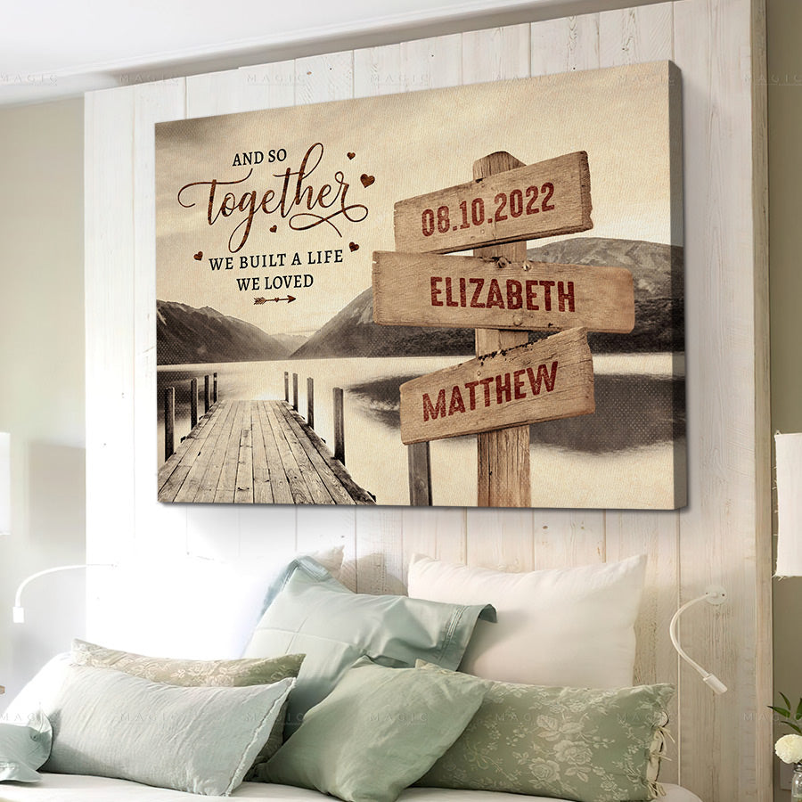 Canvas with Names on Street Signs | Customized Valentines Gift | For ...