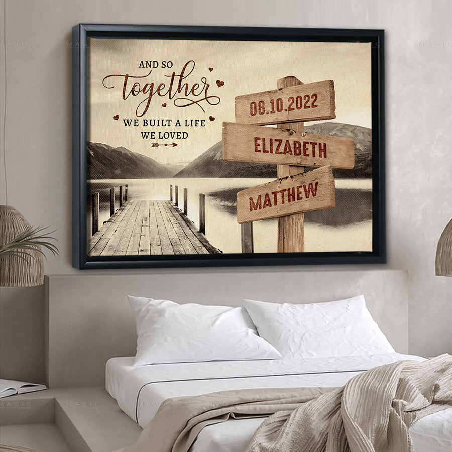 Canvas with Names on Street Signs | Customized Valentines Gift | For ...