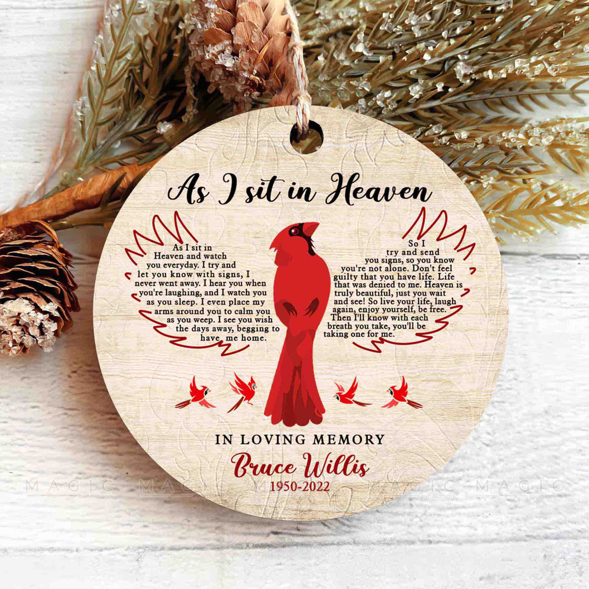 Cardinal Ornament Personalized In Memory Of Loved One, In Remembrance ...