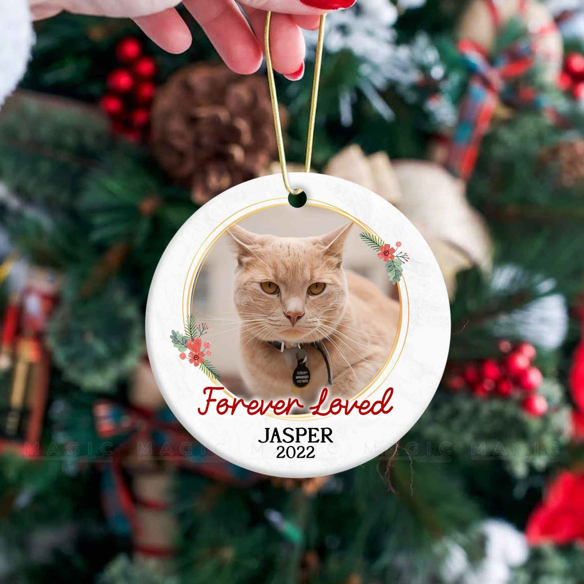 Cat Remembrance Ornament, Custom Pet Memorial Gifts Christmas Ornaments ...