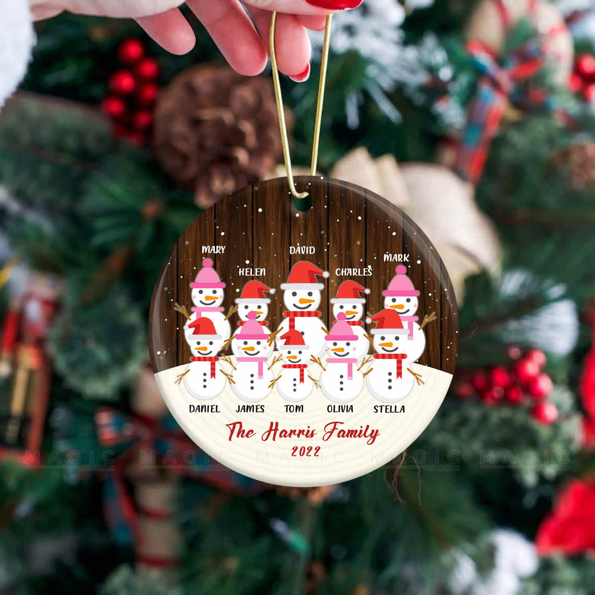Family Christmas Ornaments Personalized, Snowman Mom and Dad Christmas ...