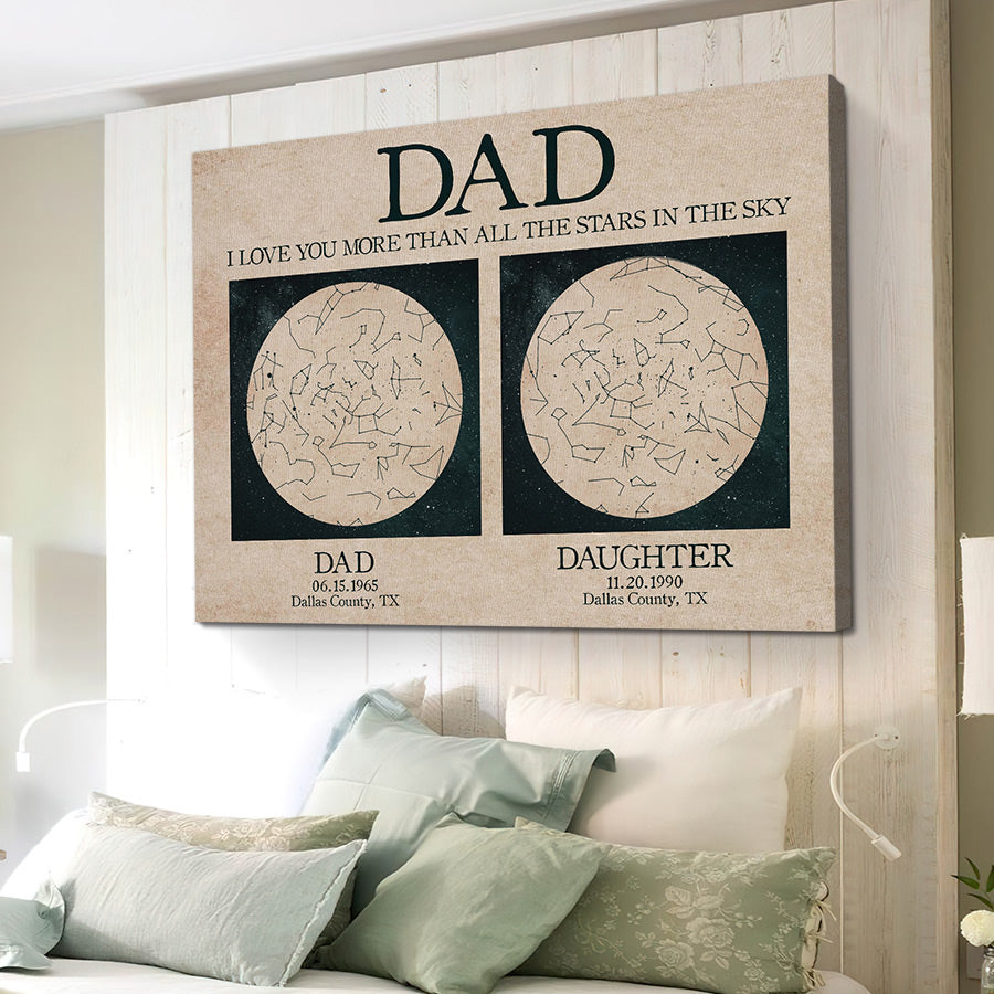 Custom Father Daughter Gift | Father And Daughter Star Map ...